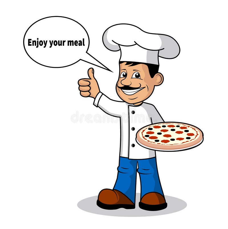 Cheerful Cook Vector Illustration Stock Vector - Illustration of hand ...