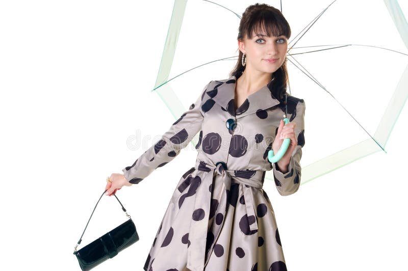 Cheerful Coquette in Retro Style Dress. Stock Photo - Image of isolated ...