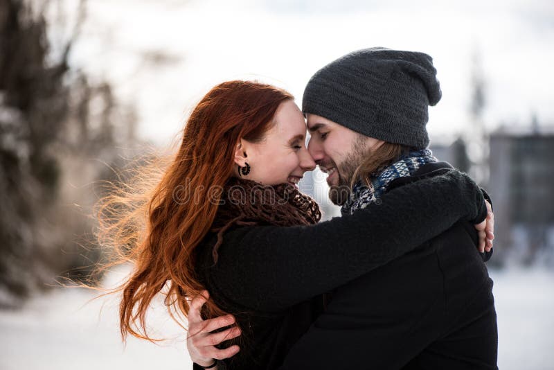 Cheerful Couple Hugging Each Other Tightly Stock Photo - Image of ...