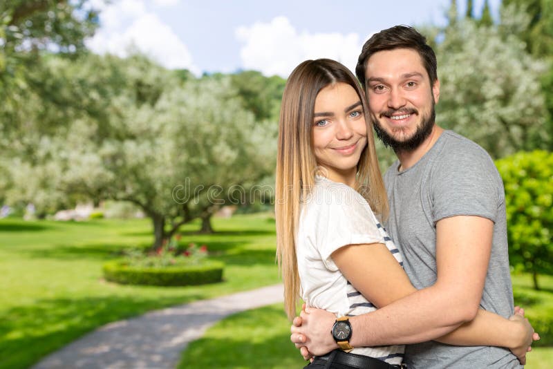 Cheerful couple standing stock photo. Image of model - 67680494