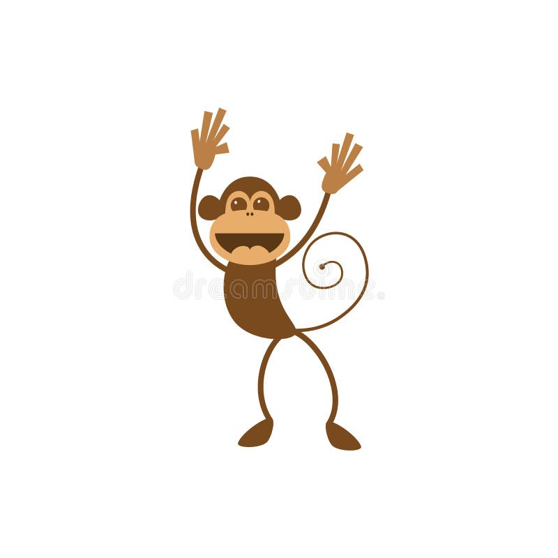 Cheerful, Creative Monkey Character. Character for Design. Vector ...