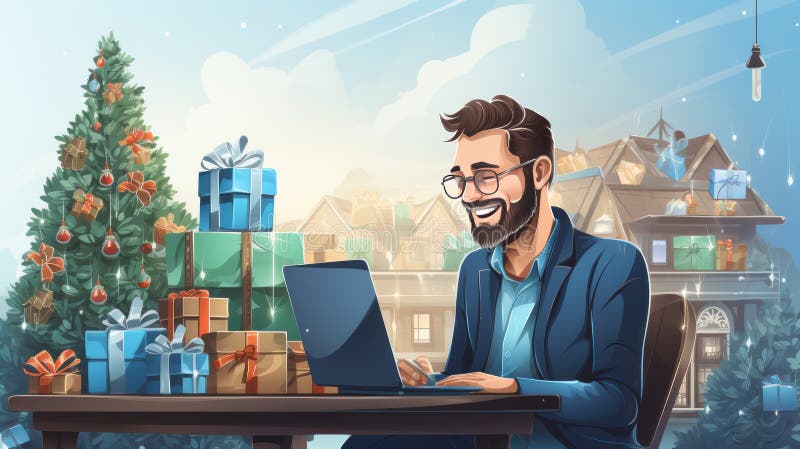 Cheerful Customer Browsing a Web Shop, Searching through Product ...