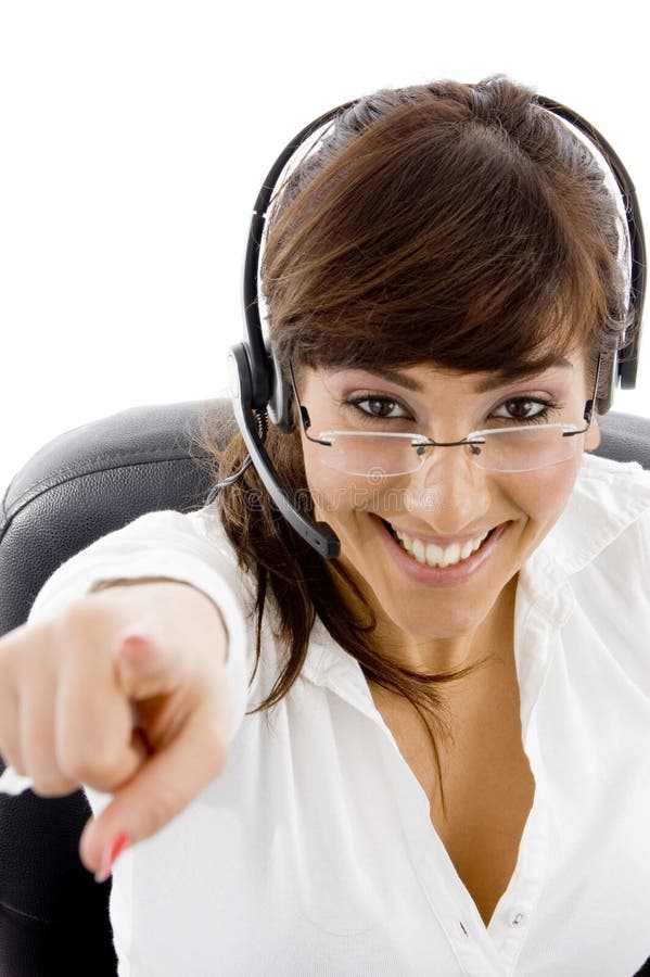 Cheerful Customer Care Executive Stock Image - Image of female ... Cheerful Customer Care Executive Stock Image - Image of female ...