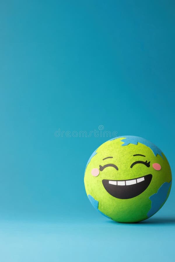 Cheerful 3D Cartoon of Smiling Globe Symbolizing World Happiness ...