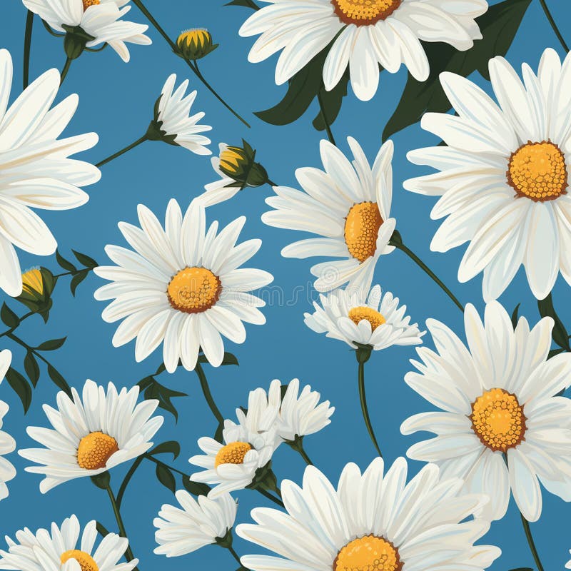 Cheerful Daisy Print for Eye-catching Backdrop Stock Vector ...