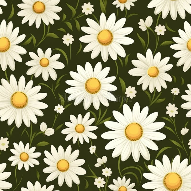 Cheerful Daisy Print for Eye-catching Backdrop Stock Illustration ...