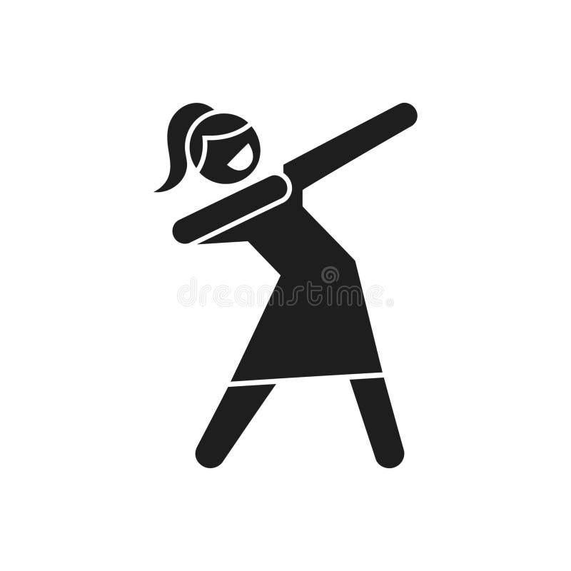Cheerful Dance Pose Icon stock vector. Illustration of happiness ...