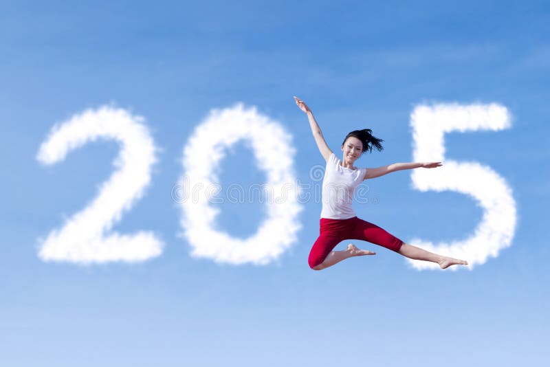 Cheerful Dancer Forming Number 2015 Stock Image - Image of indonesian ...