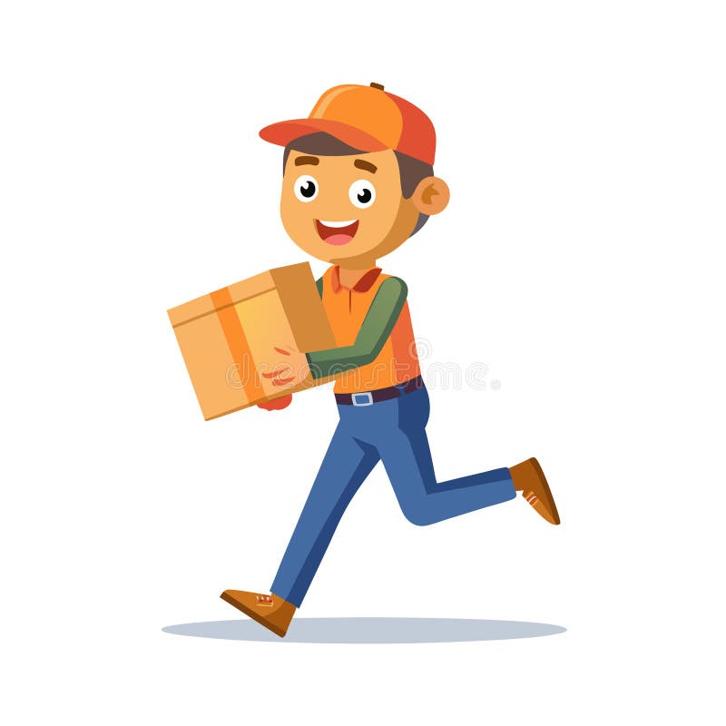 Cheerful Cartoon Delivery Man Stock Illustrations – 3,525 Cheerful ...