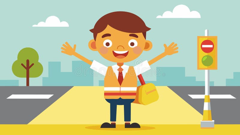 School Crossing Guard Stock Illustrations – 371 School Crossing Guard ...