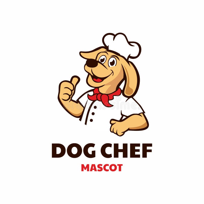 Cheerful Dog Chef Mascot Logo Stock Vector - Illustration of character ...
