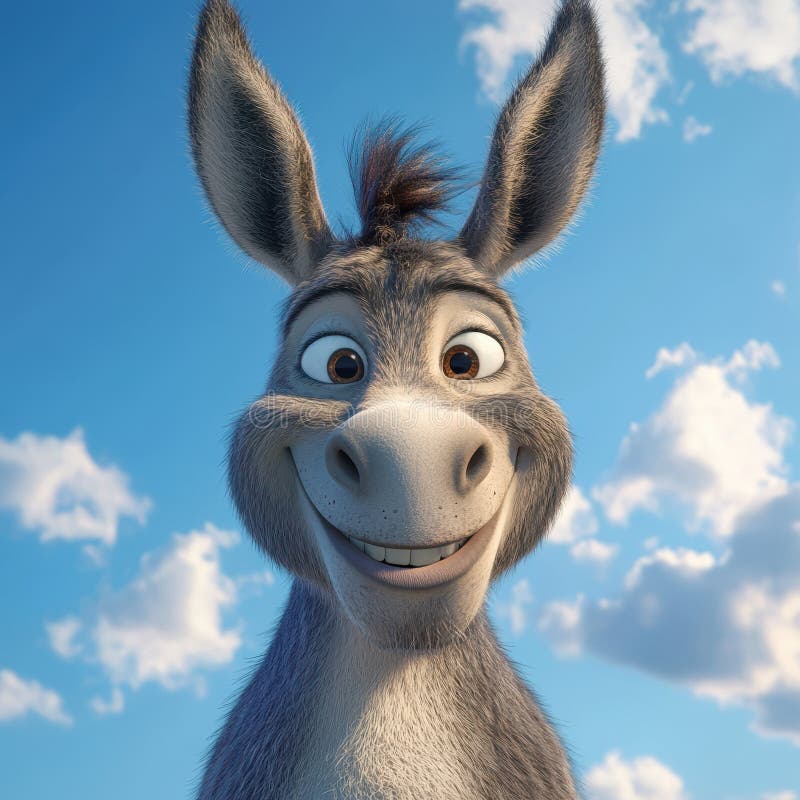 Cheerful Donkey Smiling. Generative AI Stock Image - Image of mascot ...