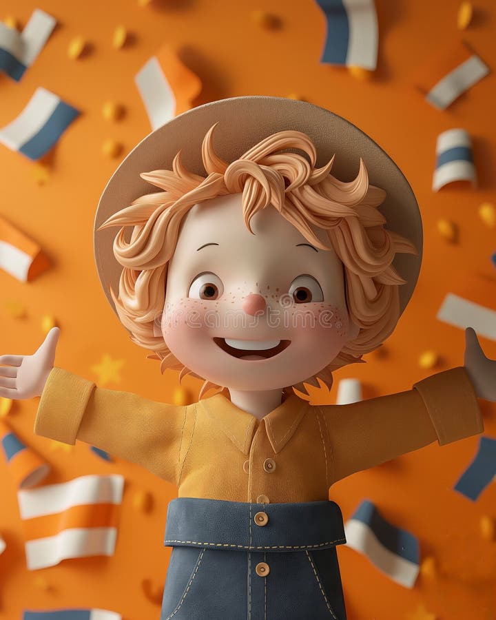 Cheerful Dutch Child Enjoys Festive Decorations Around Stock Image ...