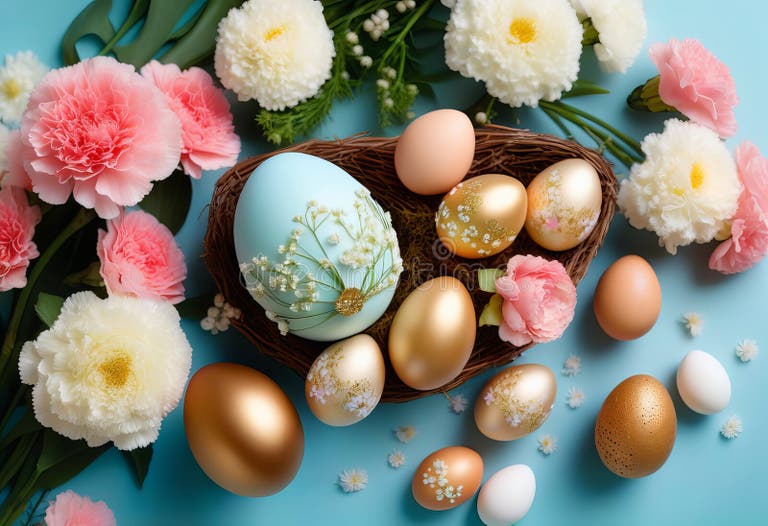 A Cheerful Easter Layout Bursting with Elegance Stock Illustration ...