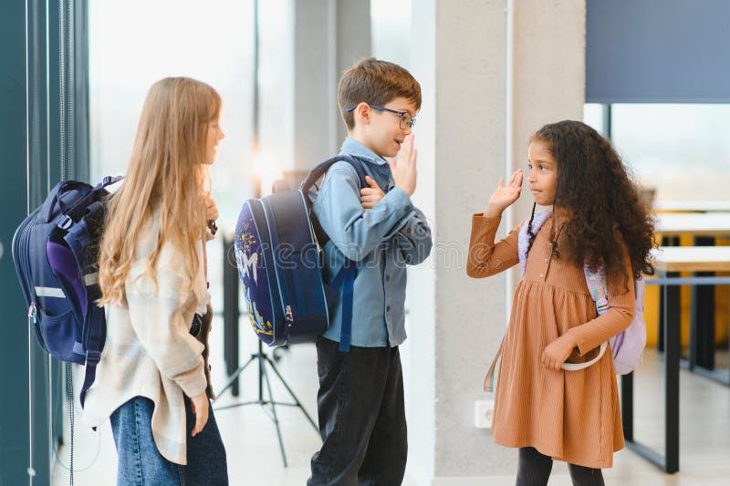 Cheerful Elementary School Students. Back To School Stock Photo - Image ...