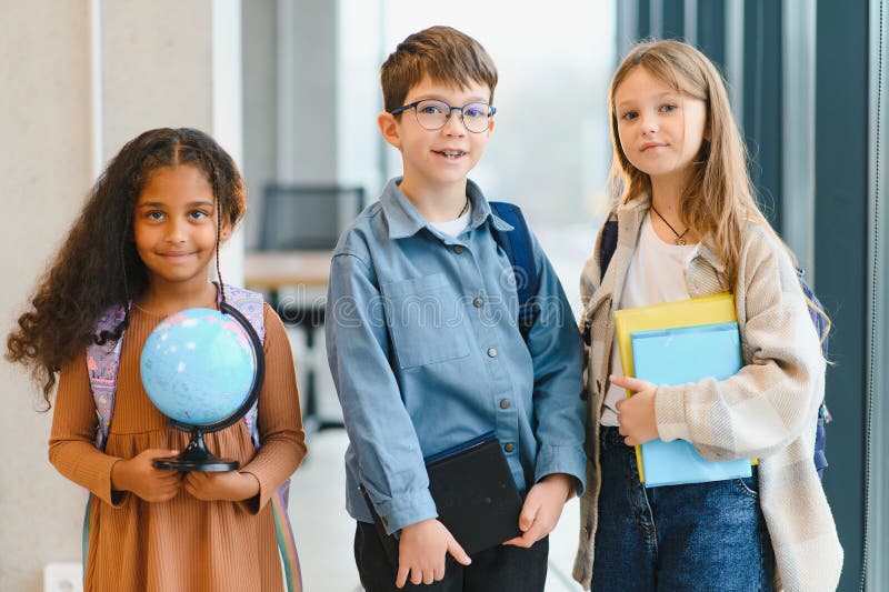 Cheerful Elementary School Students. Back To School Stock Image - Image ...