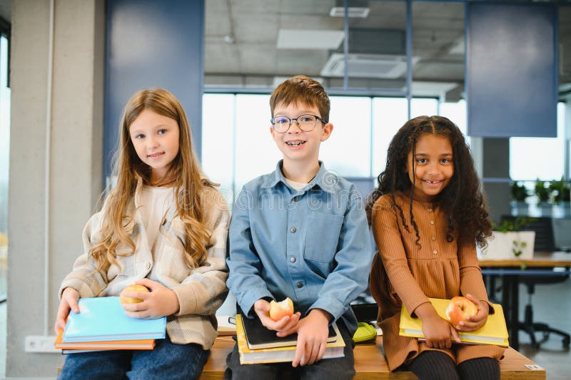 Cheerful Elementary School Students. Back To School Stock Photo - Image ...