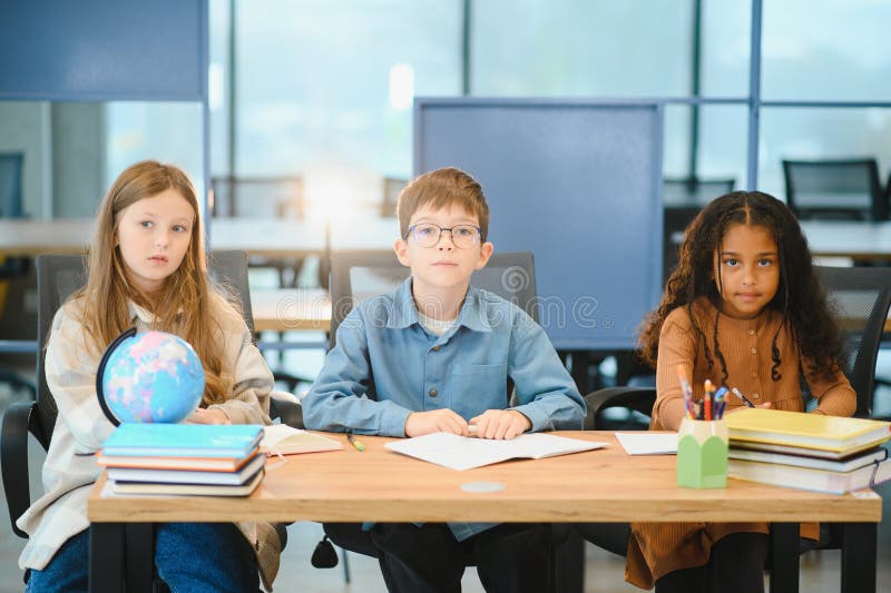 Cheerful Elementary School Students. Back To School Stock Photo - Image ...