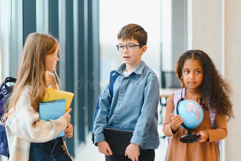 Cheerful Elementary School Students. Back To School Stock Photo - Image ...