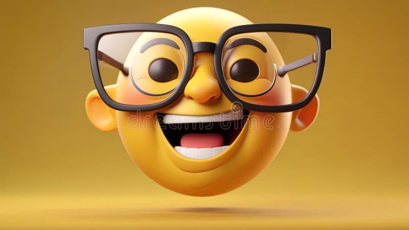 A Cheerful Emoji Relaxes Under the Sun with a Refreshing Drink by the ...