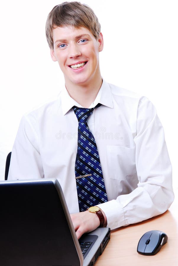 Cheerful employee stock image. Image of manager, corporate - 7563247