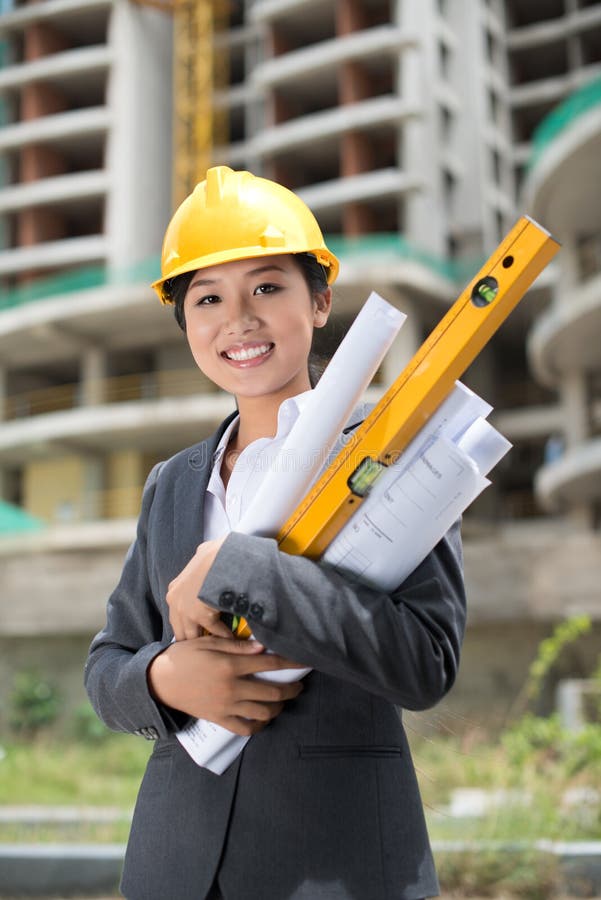 Engineering Student with Bluep Stock Photo - Image of industrial, labor ...