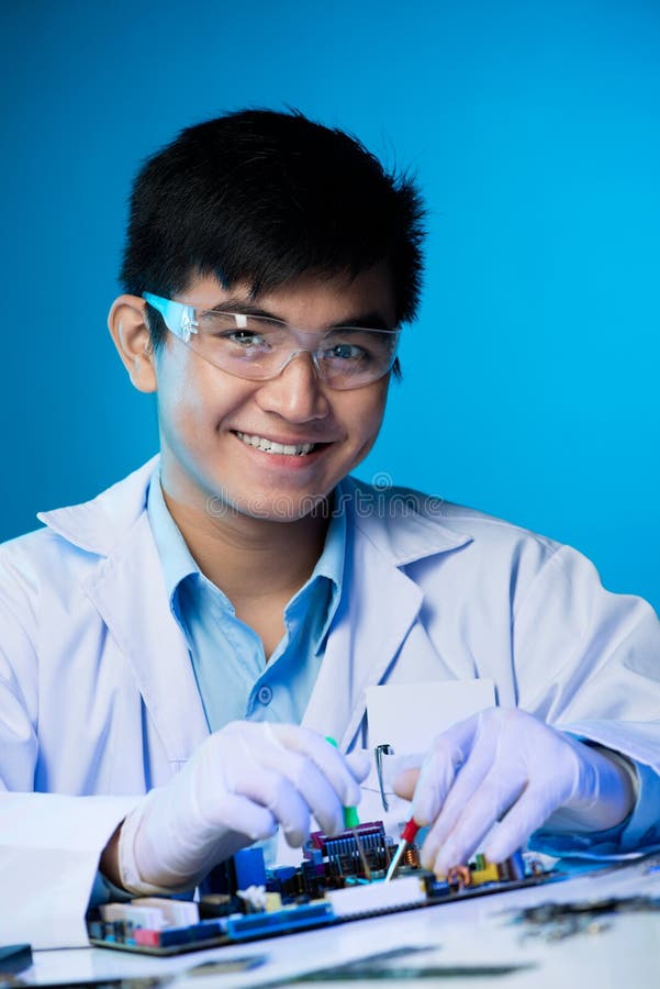 Electronic Engineer at Work Stock Photo - Image of industry, component ...