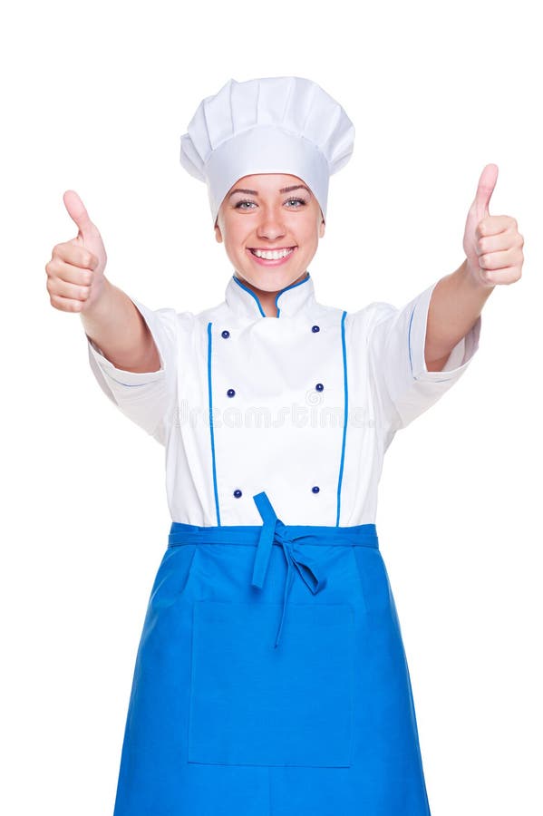 Cheerful female chef stock image. Image of culinary, female - 25656099
