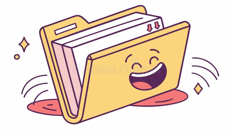 Cheerful Folder with Documents, Representing Organization or Archives ...