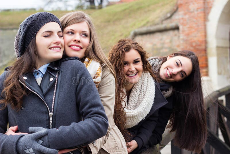 Cheerful Friends Having Fun, Portrait Stock Image - Image of camera ...