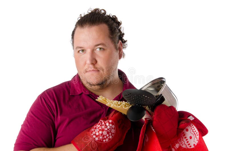 Funny Fat Man. Laughter and Joy. White Background Stock Image - Image ...