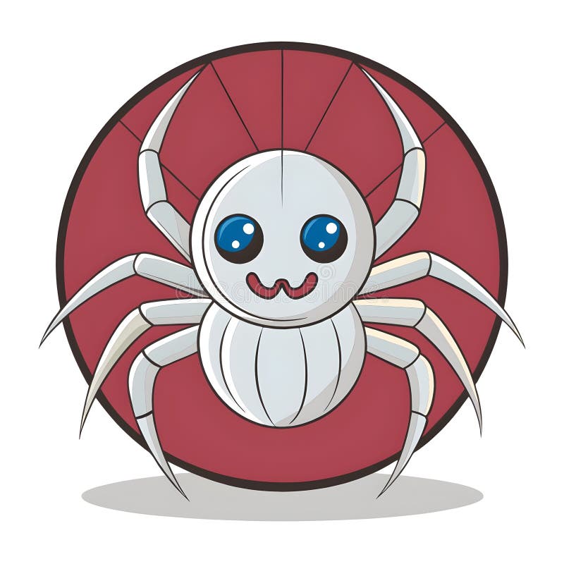 Jolly Halloween Spider in Web Vector Art, Isolated on White Background ...