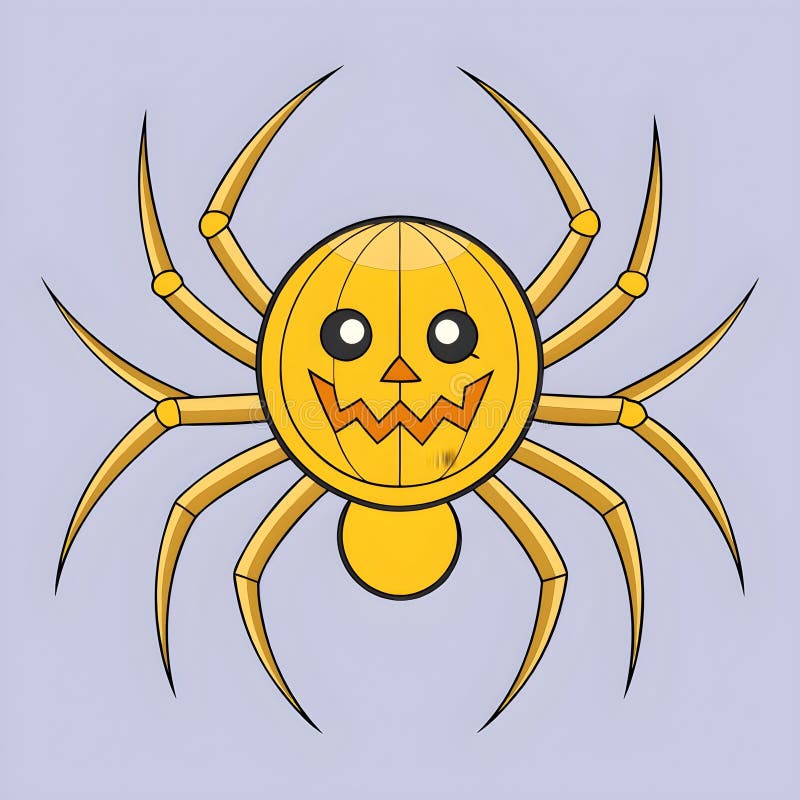 Cheerful Spider Sticker for Halloween Decorations, Isolated on Neutral ...