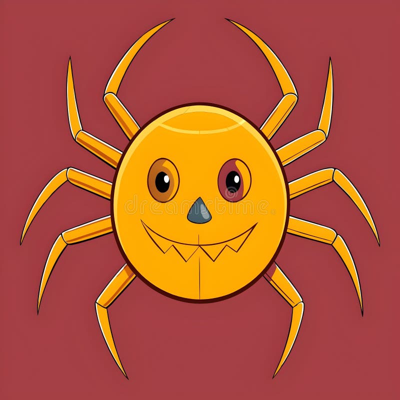 Playful Halloween Spider Sticker for Spooky Fun, Isolated on Dark ...