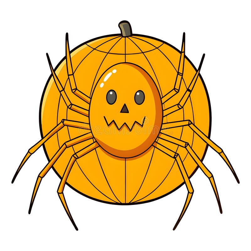Halloween Sticker of a Silly Spider Illustration, Isolated on White ...