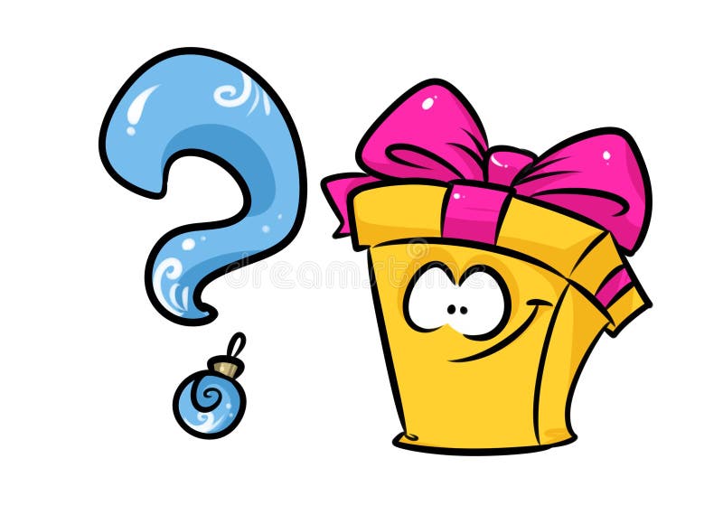 Cheerful Gift Question Cartoon Stock Illustration - Illustration of ...