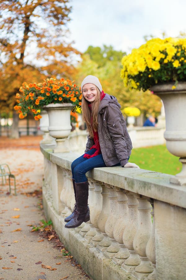 Cheerful Girl Enjoying a Fall Day Stock Image - Image of autumn, fair ...