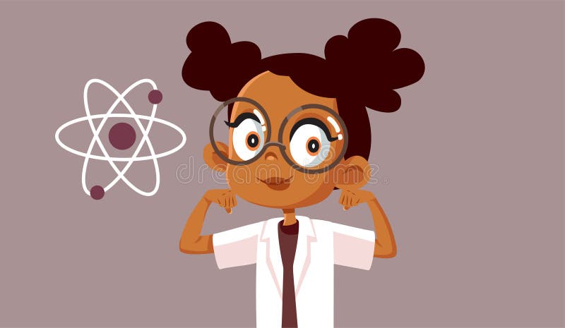 Strong Little Student Enjoying Science Class Vector Cartoon ...