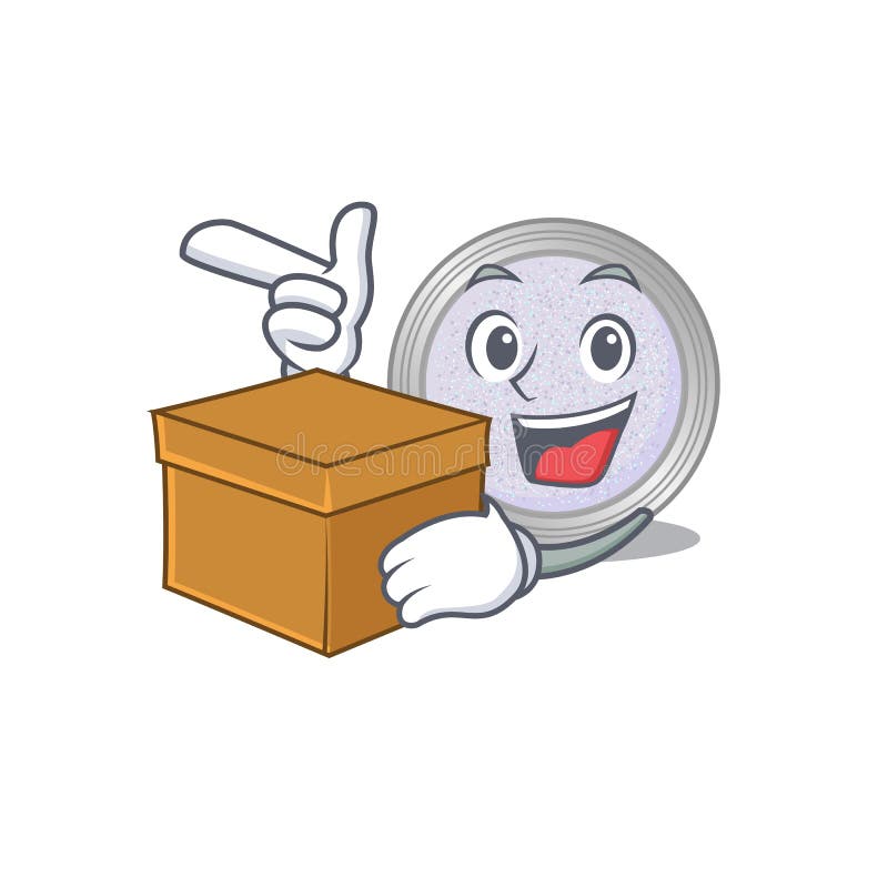 A Cheerful Glitter Eyeshadow Cartoon Design Concept Having a Box Stock ...