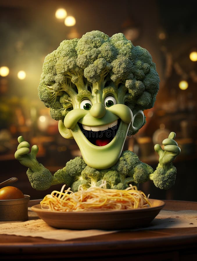 Cheerful Greens: Happy Broccoli with a Friendly Face and Infectious ...