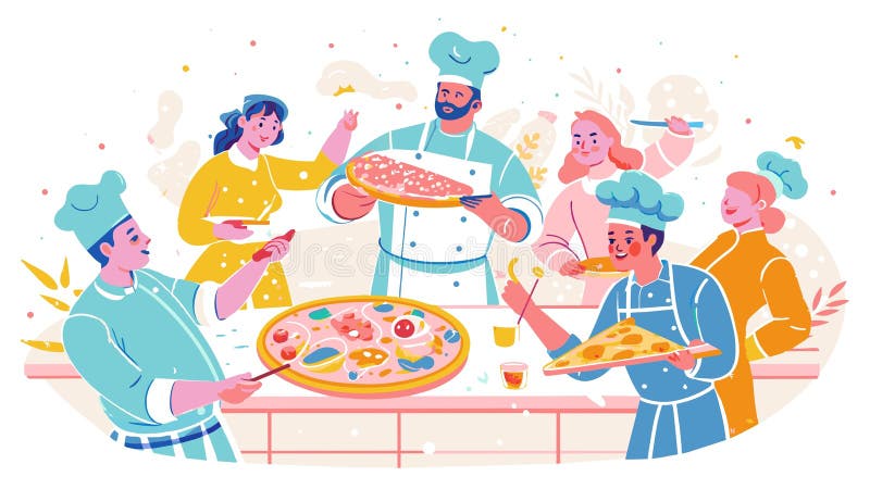 Cheerful Group Enjoying a Pizza Party Celebration Stock Image ...
