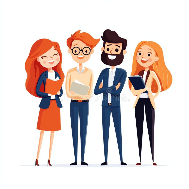 A Cheerful Group of Four Diverse Professionals Standing Together ...