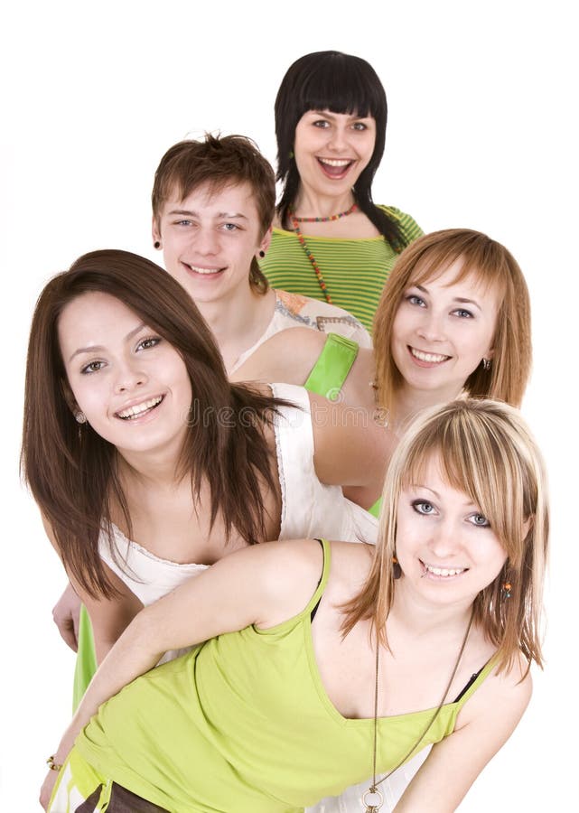 Cheerful Group of Young People. Stock Photo - Image of family, crowd ...
