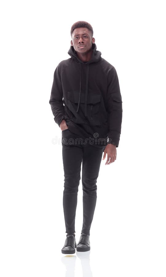 Cheerful Guy in Autumn Jacket Striding Forward Stock Image - Image of ...