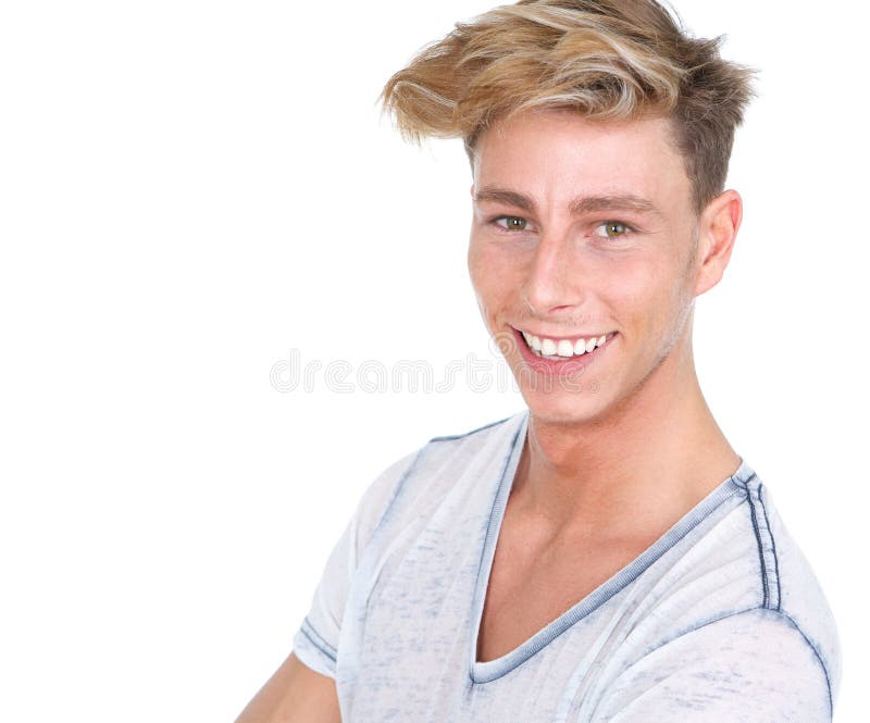 Cheerful Handsome Man Smiling Stock Image - Image of blond, modern ...