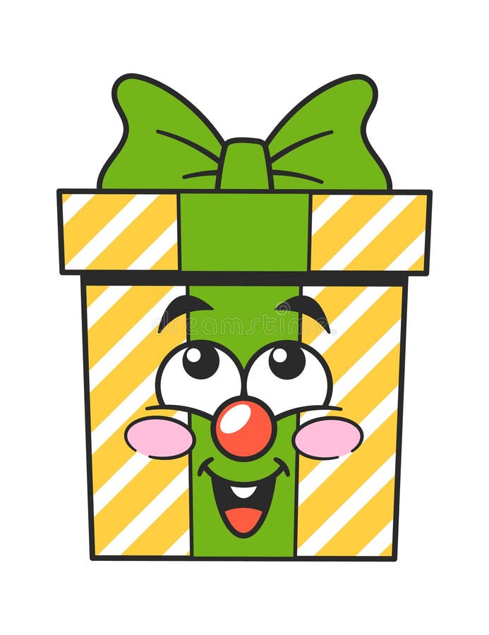 Cheerful Happy Christmas Gift Box Stock Vector - Illustration of ...
