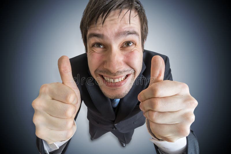 Cheerful and Happy Man is Showing Thumbs Up Gesture Stock Photo - Image ...