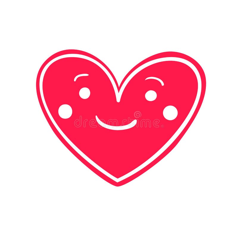 Cheerful Happy Smiling Face in the Shape of a Heart Stock Vector ...
