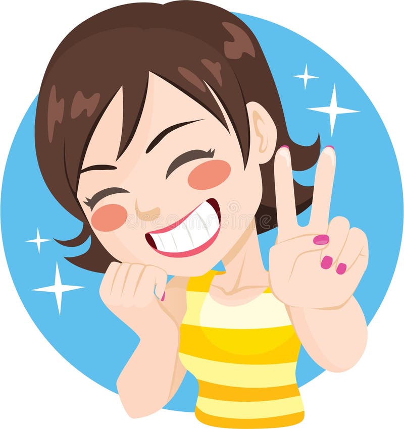 Woman Hand With Victory Sign Stock Vector Illustration Of Expression