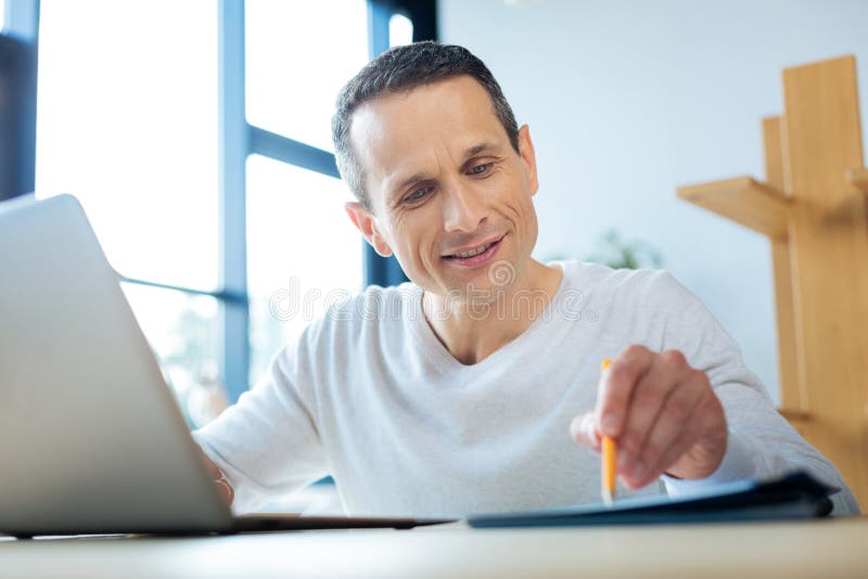 Cheerful Hard Working Manager Being in the Office Stock Image - Image ...